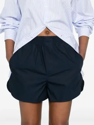 MODES Elasticated-waistband Cotton Shorts - Blue