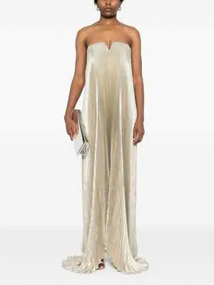 L'IDEE Black Tie Pleated Gown