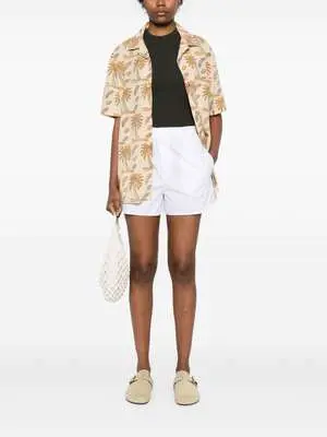 MODES Elasticated-waistband Cotton Shorts - White