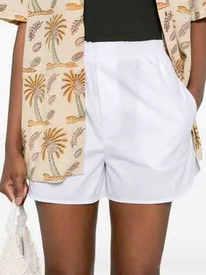 MODES Elasticated-waistband Cotton Shorts - White