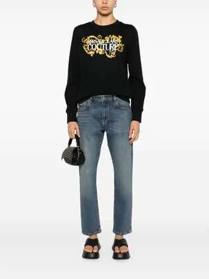 Versace Barocco Logo-print Sweatshirt - Black