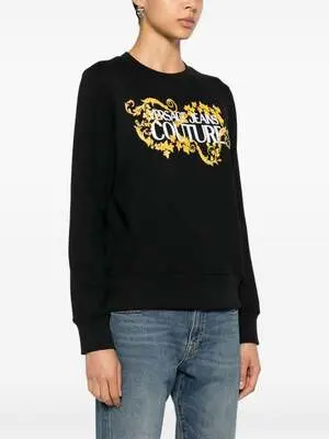 Versace Barocco Logo-print Sweatshirt - Black