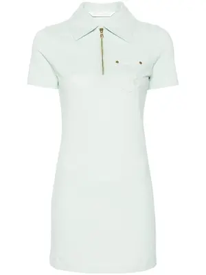 Palm Angels Cotton Piqué Polo Dress - Green