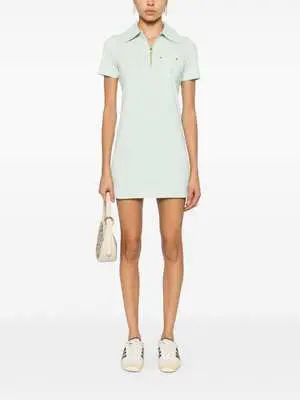 Palm Angels Cotton Piqué Polo Dress - Green