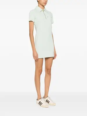 Palm Angels Cotton Piqué Polo Dress - Green