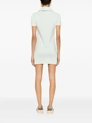 Palm Angels Cotton Piqué Polo Dress - Green