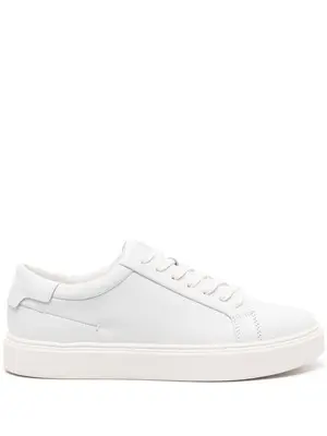 Calvin Klein Debossed Leather Sneakers - White