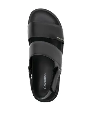 Calvin Klein Lettering Leather Sandals