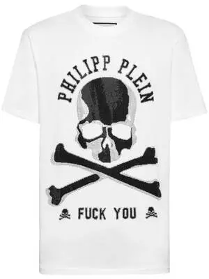 Philipp Plein Skull Crystal-embellished T-shirt - White