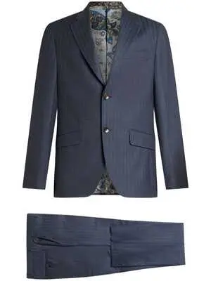 Etro Striped Wool Two-piece Suit - Blue