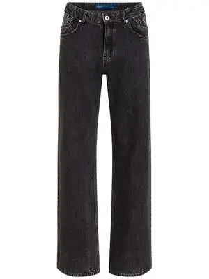 Karl Lagerfeld Chain-panel Straight-leg Jeans