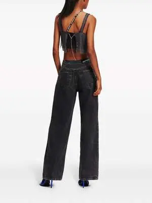 Karl Lagerfeld Chain-panel Straight-leg Jeans