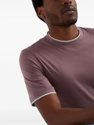 Brunello Cucinelli Contrast-trim Crew-neck T-shirt