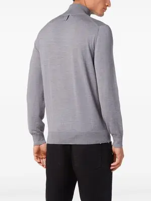 BILLIONAIRE Monogram-embroidered Turtleneck - Grey