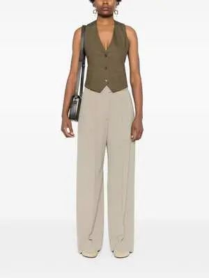 MODES V-neck Cotton Waistcoat - Green
