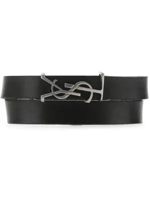 Saint Laurent Cassandre Leather Bracelet - Gold
