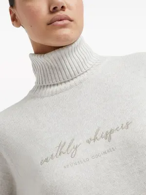 Brunello Cucinelli Embroidered Roll-neck Jumper