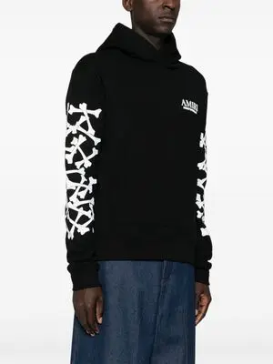 Amiri Bones Stacked Lyocell Hoodie - Black
