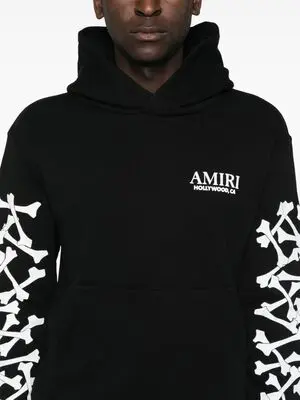Amiri Bones Stacked Lyocell Hoodie - Black