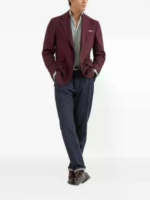 Brunello Cucinelli Silk And Cotton Lightweight Jersey Shirt With Spread Collar - Grey