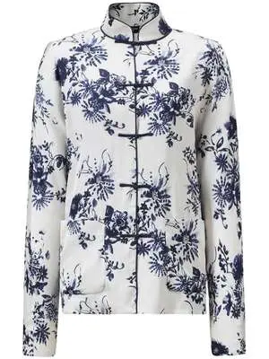 SHANGHAI TANG Shanghai Tang Floral Print Cotton Jacket