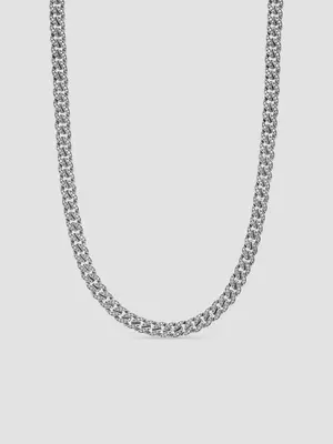 David Yurman Curb Chain Necklace In Sterling Silver - Diamond