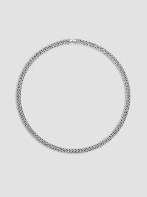 David Yurman Curb Chain Necklace In Sterling Silver - Diamond