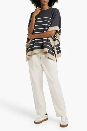 Brunello Cucinelli Cotton-blend Jersey Tapered Pants - Ecru