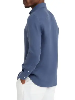 Brunello Cucinelli Hemp Easy Fit Shirt With Spread Collar