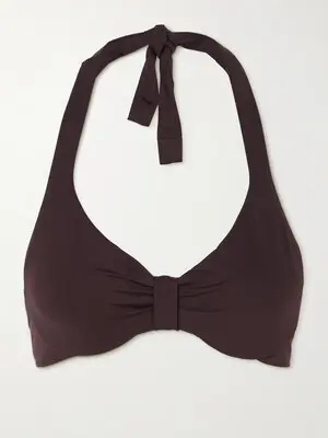 Max Mara Beachwear Adele Gathered Halterneck Bikini Top