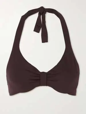 Max Mara Beachwear Adele Gathered Halterneck Bikini Top