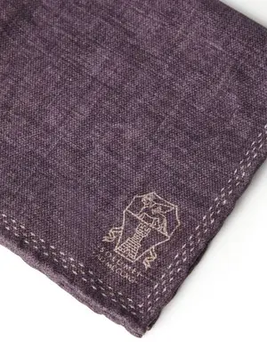 Brunello Cucinelli Silk Pocket Square - Purple