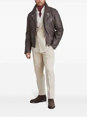 Brunello Cucinelli Shearling-lined Leather Jacket