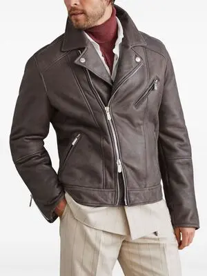 Brunello Cucinelli Shearling-lined Leather Jacket