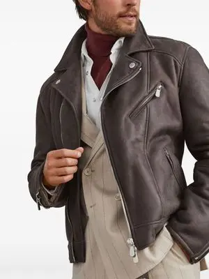 Brunello Cucinelli Shearling-lined Leather Jacket