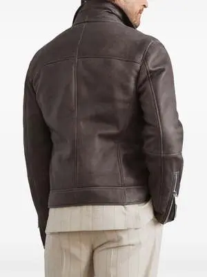 Brunello Cucinelli Shearling-lined Leather Jacket