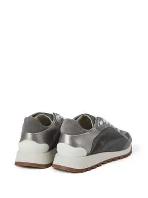 Brunello Cucinelli Monili-embellished Sneakers - Grey