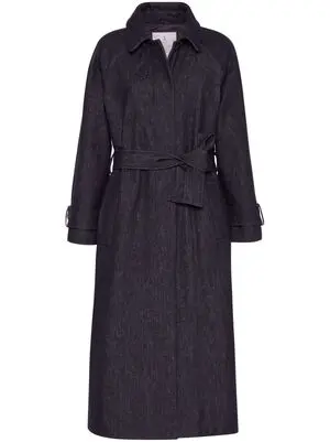 Brunello Cucinelli Denim Belted Trench Coat