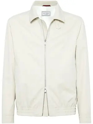 Brunello Cucinelli Zipped Jacket - White