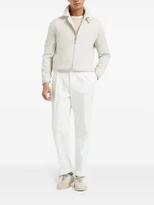 Brunello Cucinelli Zipped Jacket - White