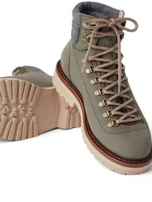 Brunello Cucinelli Lace-up Hiking Boots - Green