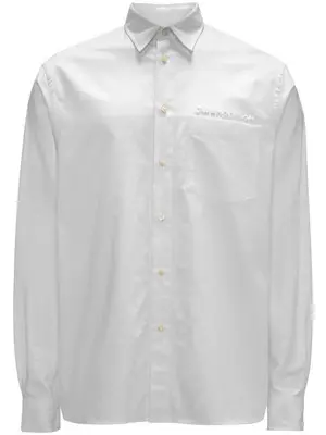 JW Anderson Embroidered-logo Cotton Shirt - White