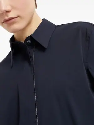 Brunello Cucinelli Monili-chain Poplin Shirt - Blue