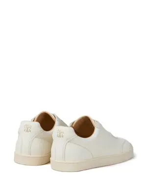 Brunello Cucinelli Logo-print Leather Sneakers - White