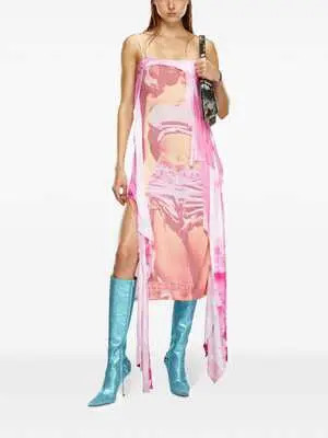 DIESEL® D-malory-long Graphic-print Draped Dress