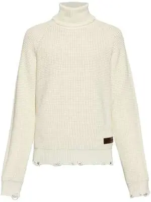 Dsquared2 Logo-patch Roll-neck Jumper - White