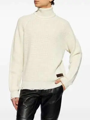 Dsquared2 Logo-patch Roll-neck Jumper - White