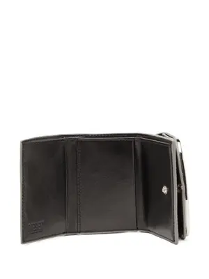 DIESEL® Oval-d Metallic Leather Wallet - Silver
