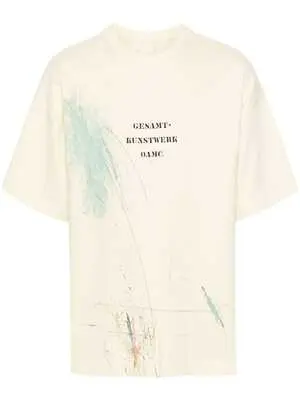 OAMC Scribble Organic Cotton T-shirt - Yellow