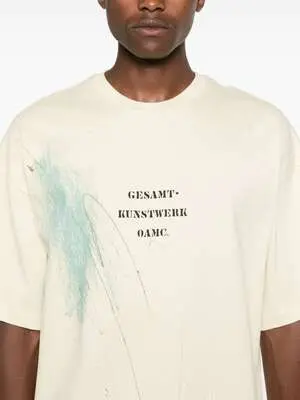 OAMC Scribble Organic Cotton T-shirt - Yellow